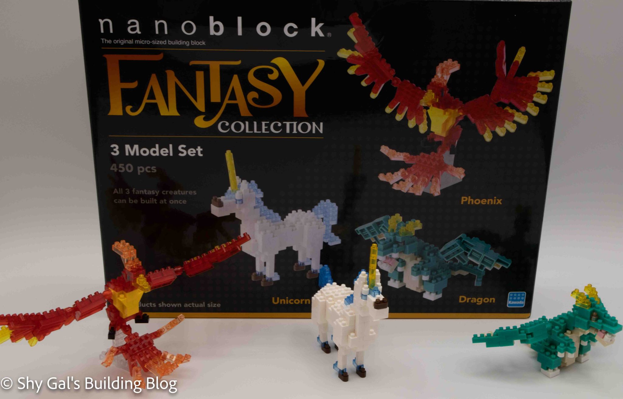 nanoblock Phoenix, Unicorn, & Dragon - Shy Gal's Building Blog