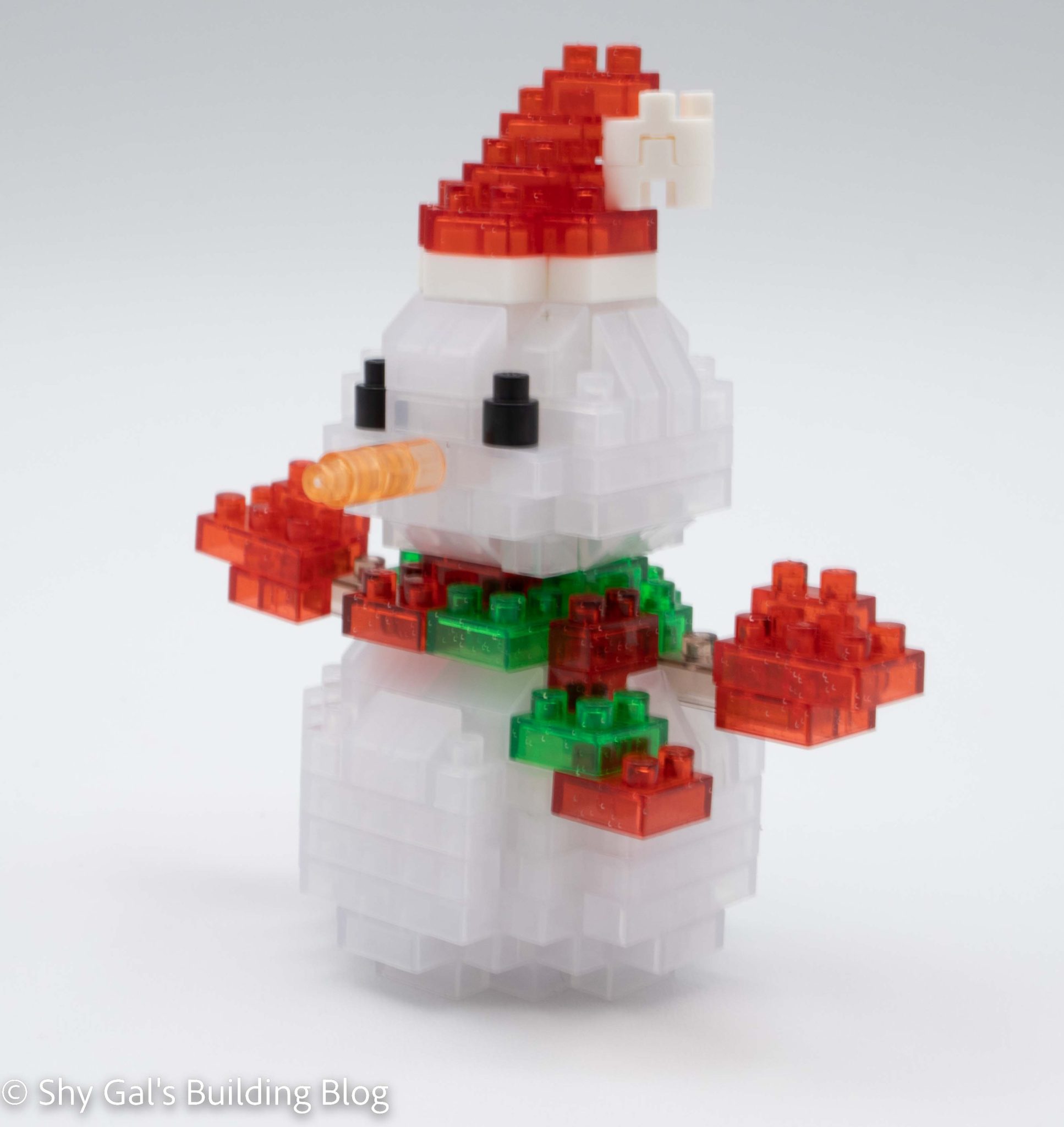 Review of nanoblock 2022 Snowman - Shy Gal's Building Blog